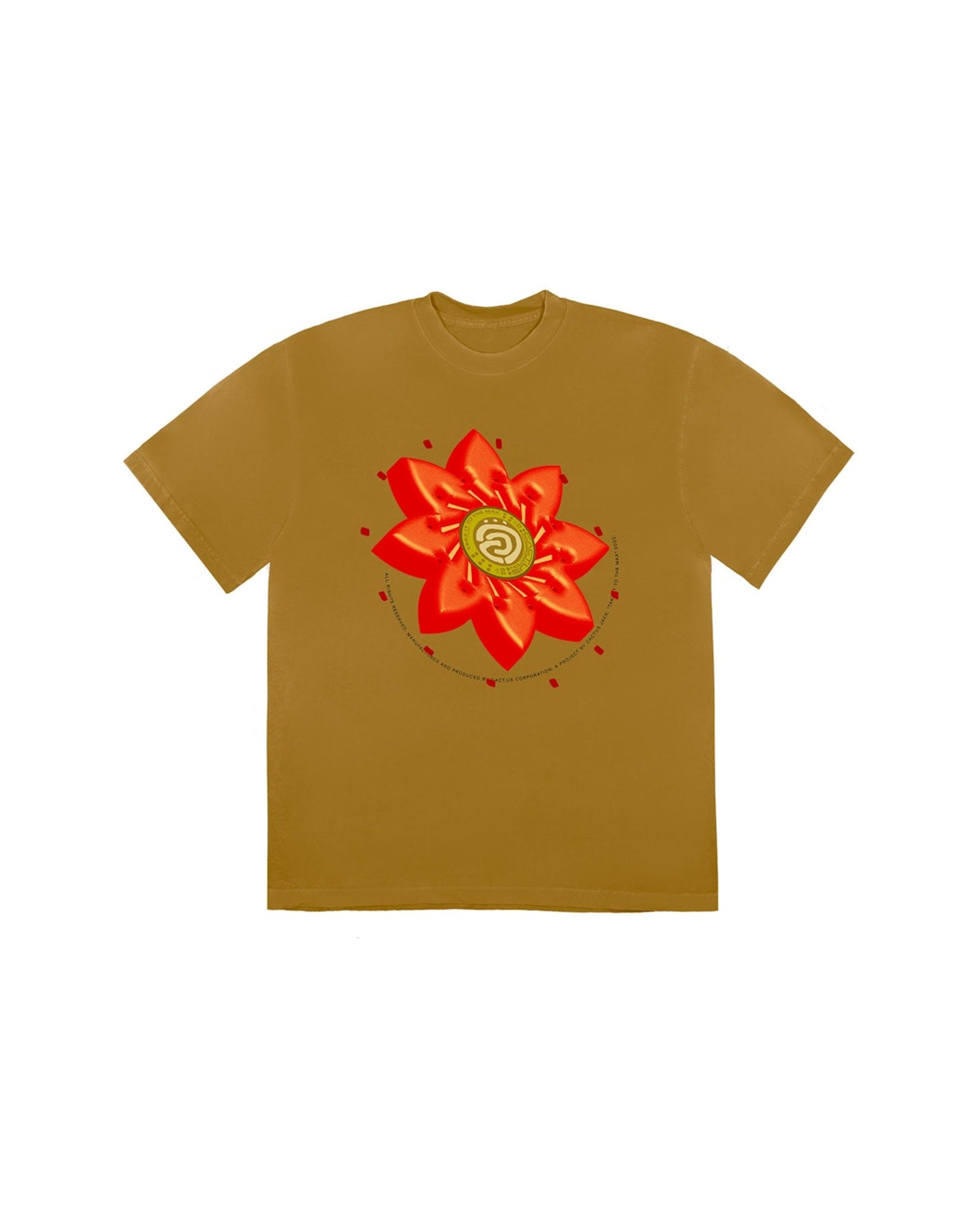 Travis Scott Cactus Jack Flower T-shirt i guld