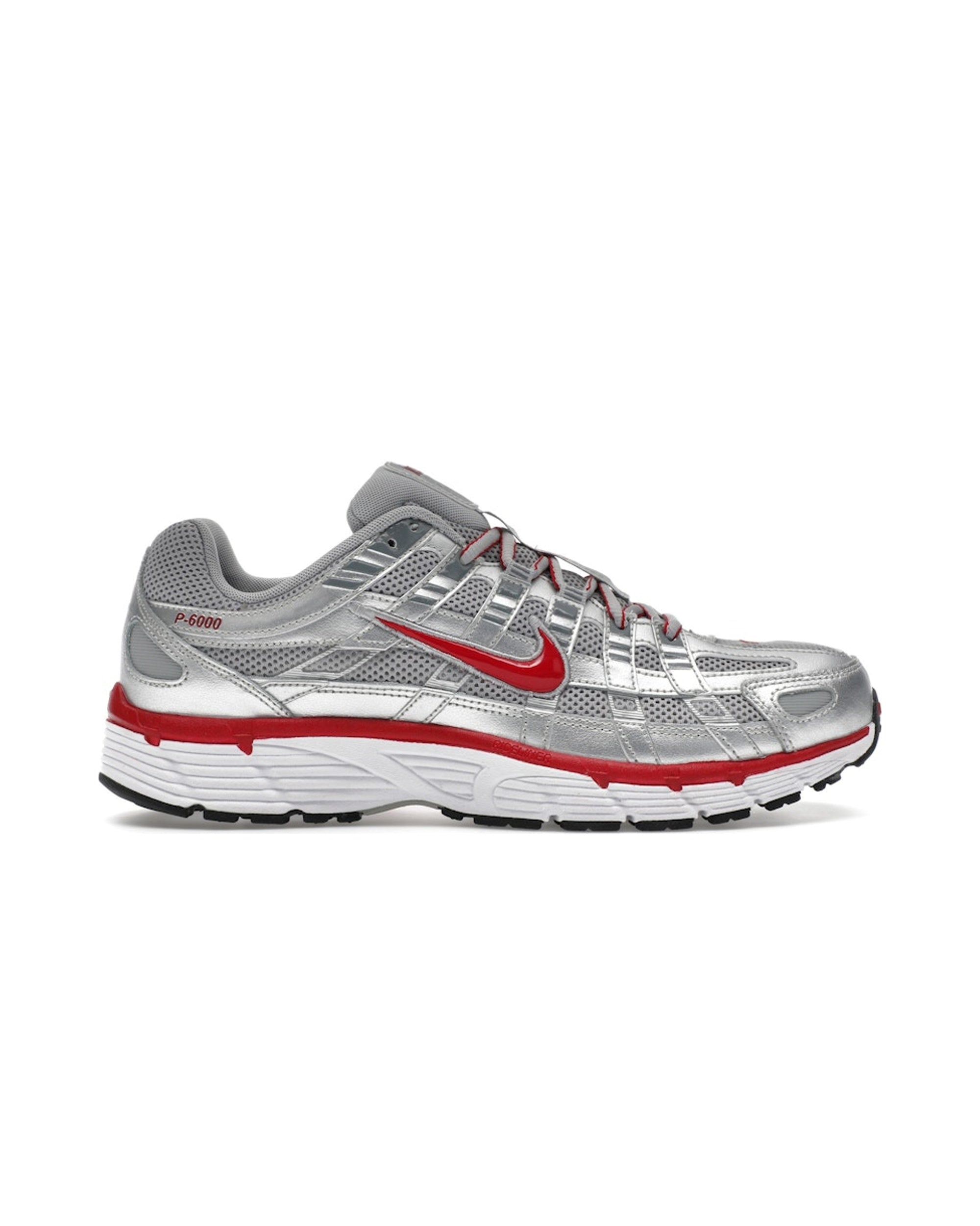 Nike P-6000 Metallic Silver Gym Red sneakers