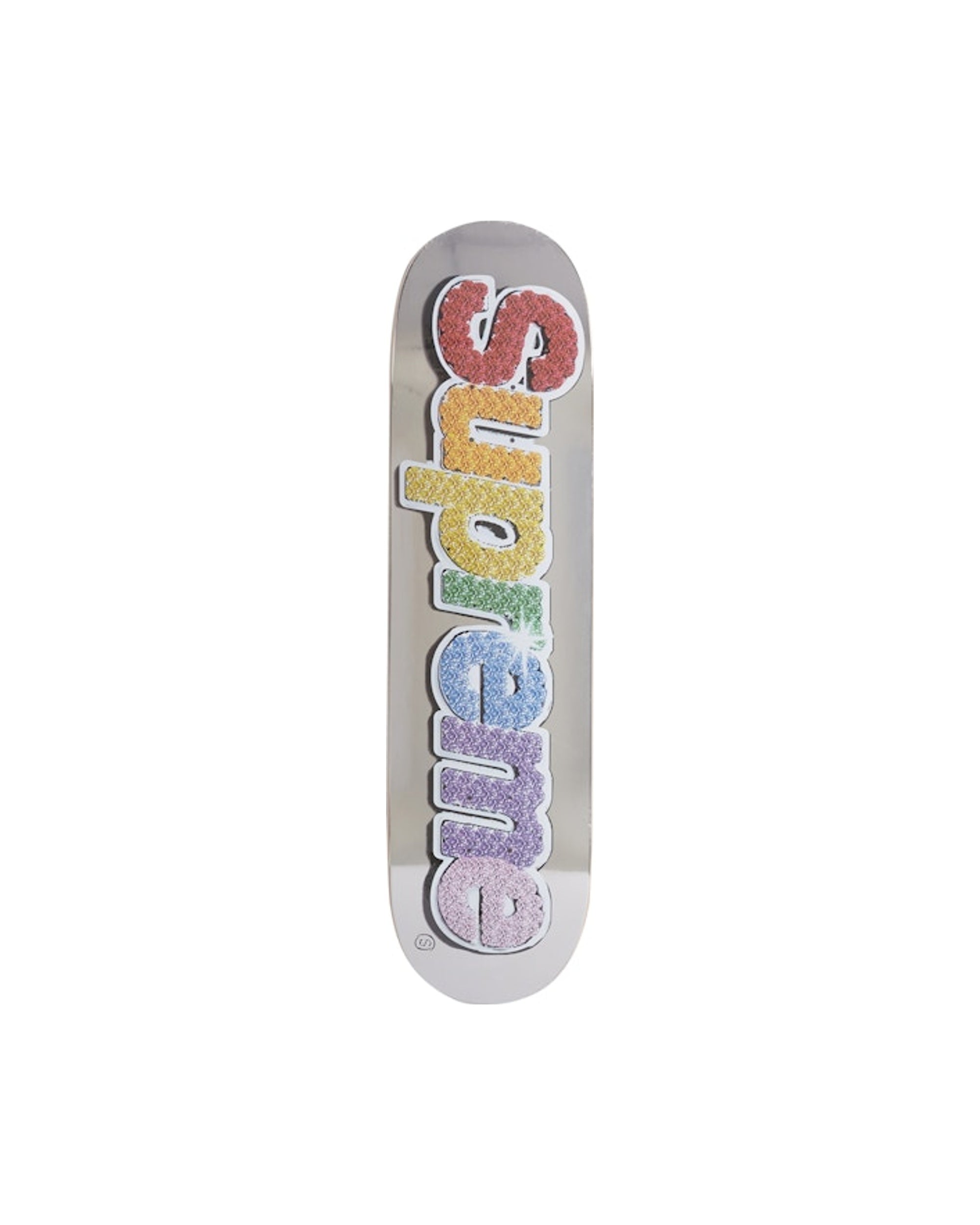 Supreme Bling Box Logo Skateboard Deck i Platinum