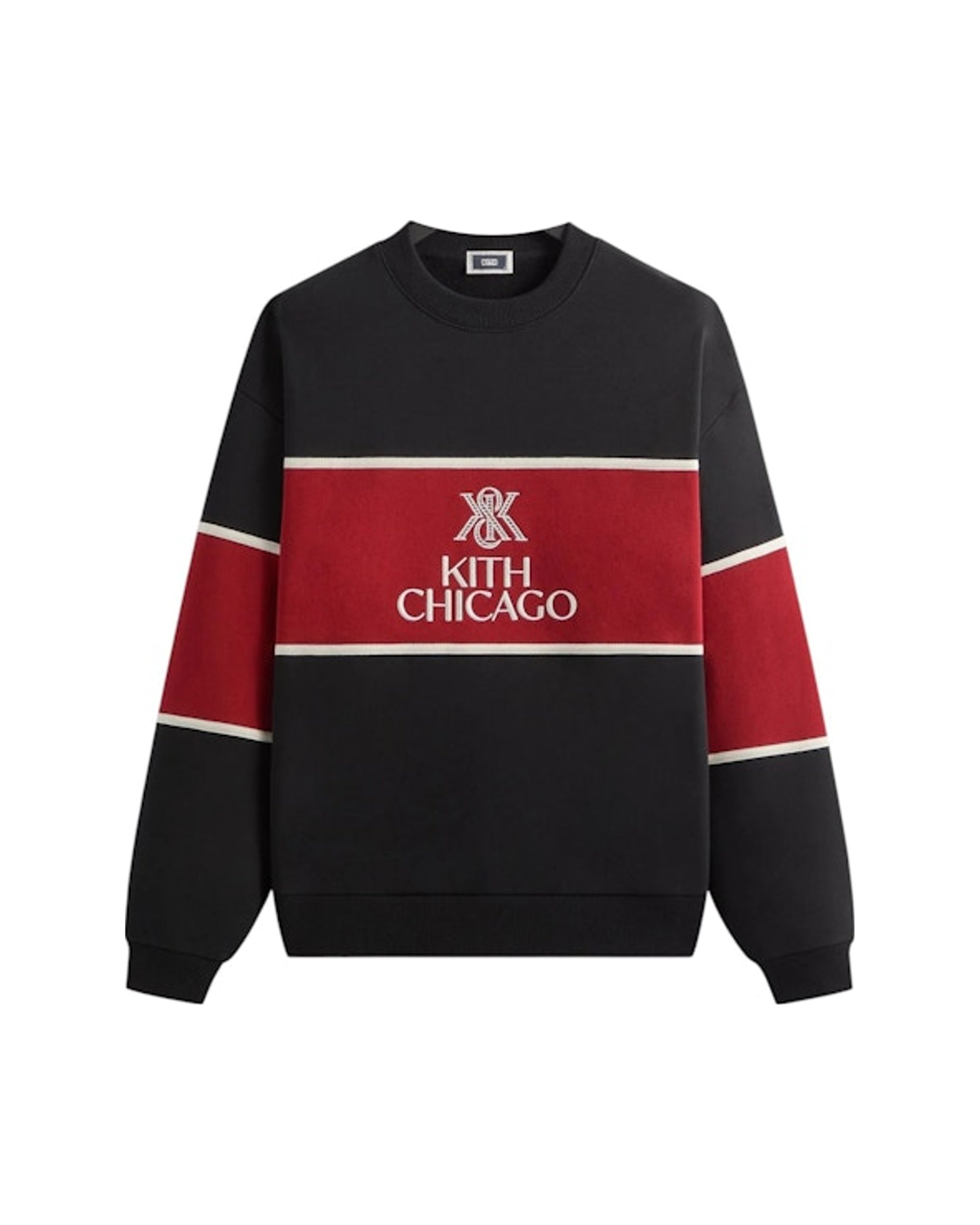 Kith Chicago Panelled Nelson Crewneck i Sort